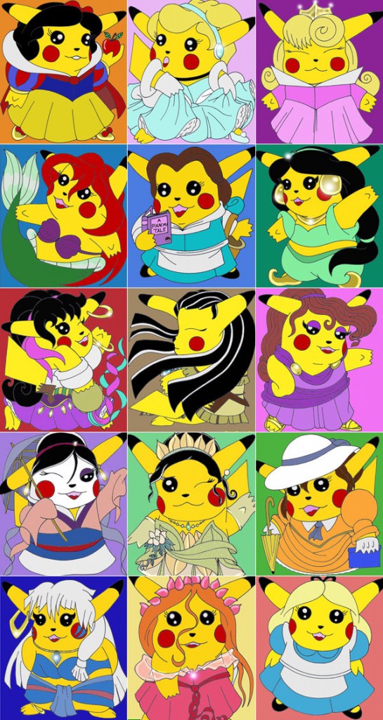 Pikachu em versão Princesas Disney - Just Lia | Por Lia Camargo